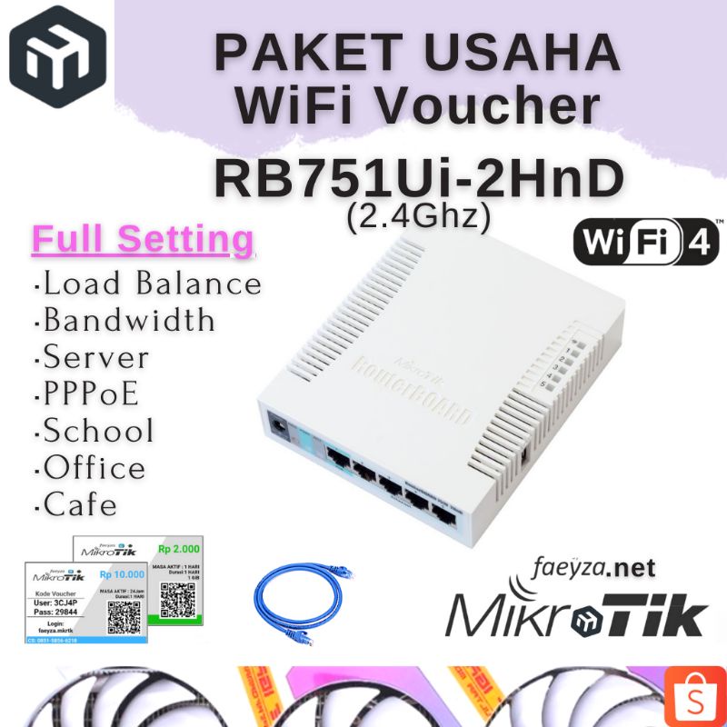 Jual Router MikroTik RB751U 2HnD Full Setting Voucher Hotspot PPPoE ...
