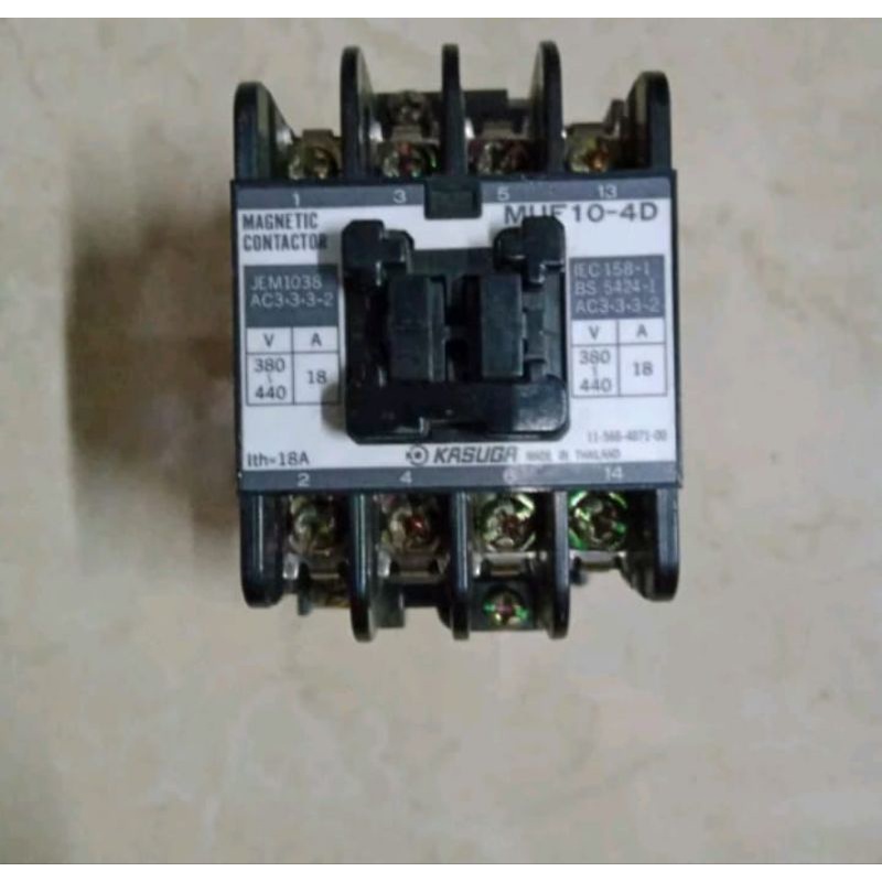 Jual contaktor kontaktor ac 380~440v 18 A coil220-240v50/60hzkasuga MUF 10-4DORIGINAL MADE IN ...