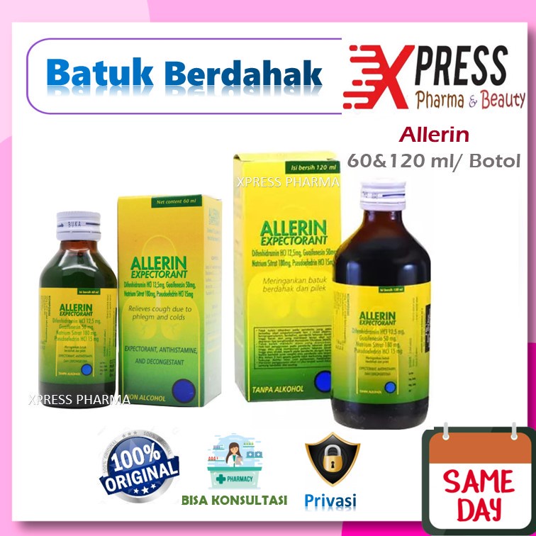 Jual ⚡XPRESS⚡ Allerin SIRUP 60 / 120 ml Obat Batuk Berdahak Kering ...
