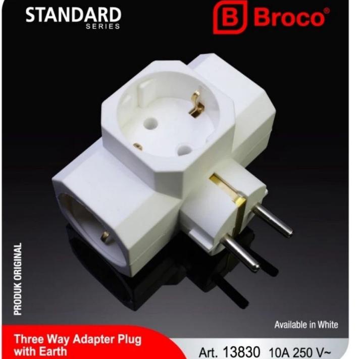 Jual DISCOUNT !! STEKER TEE ARDE BROCO Three Way Adapter Plug 13830 10A ...