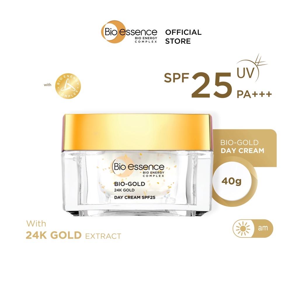 Jual Bio Essence Bio Gold Day Cream SPF25 Anti Aging 40gr | Shopee ...