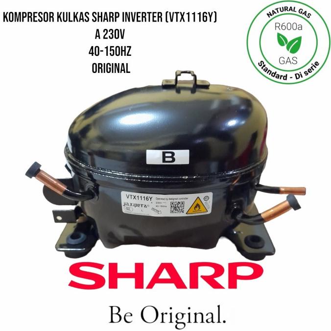 Jual ;&&&&] KOMPRESOR KULKAS 2 PINTU SHARP INVERTER (VTX1116Y A-230v 40 ...
