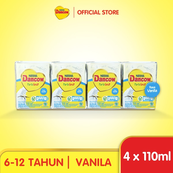 Jual DANCOW Fortigro Susu UHT Vanilla Usia Sekolah Multipack 110ml x4 ...