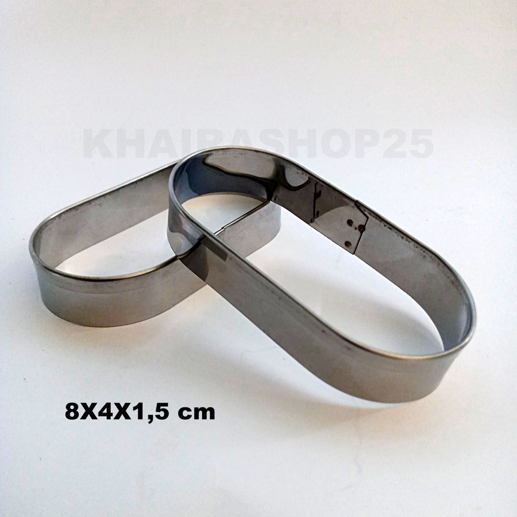 Jual Pemotong adonan Ring cutter roti hotdog mini oval 8x4x1,5 cm ...