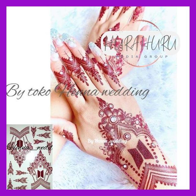 Jual Henna Instan Maroon Free Manik Dan Glitter 1Pcs Untuk Kanan Dan Kiri/Henna Tatto/Henna ...