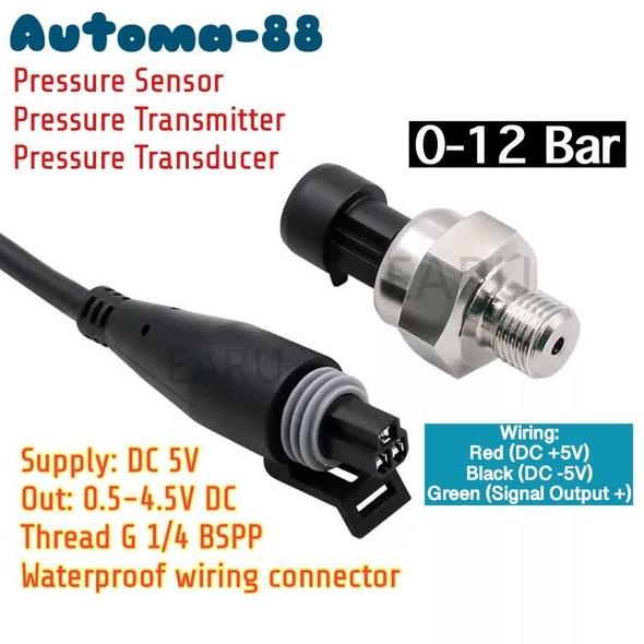Jual Pressure Transmitter Transducer Dc 5V Sensor Tekanan Arduino 0-12 ...