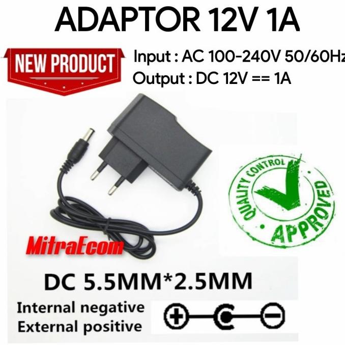 Jual Adaptor Adapter Stb Cctv Router Modem 12V 1A Power Supply ( Murni ...