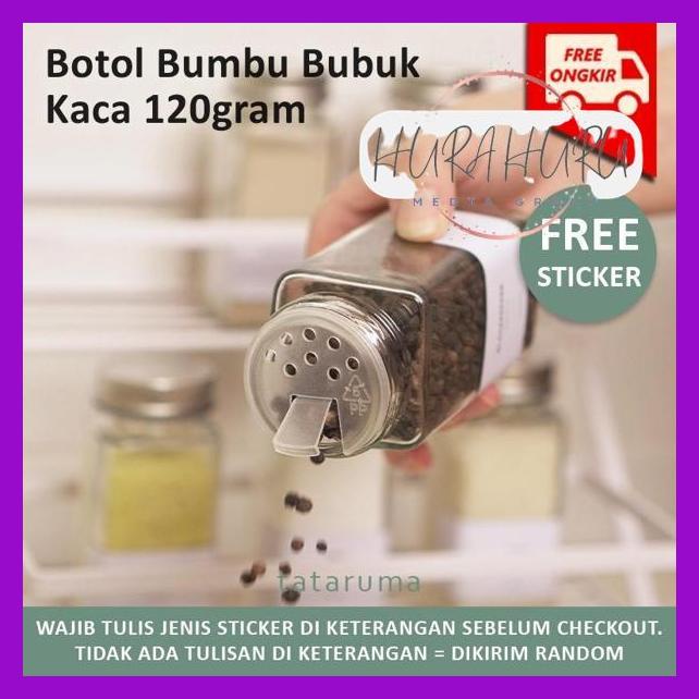 Jual Tataruma Atomi - Botol Bumbu Bubuk Kaca Persegi Transparan Estetik ...