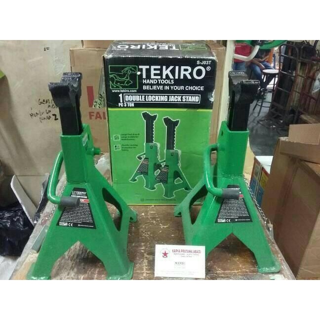 Jual Keyko Jack Stand Tekiro 3 Ton Gojek / Double Locking Jack Stand ...