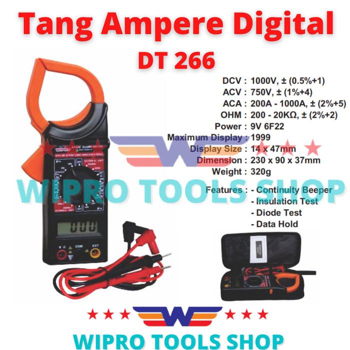 Jual Digital Clamp Multimeter Tang Ampere Digital DT 266 Wipro | Shopee ...