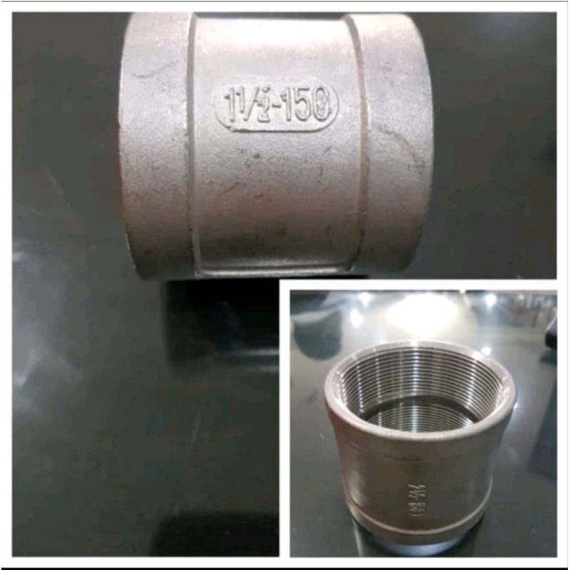 Jual SOCKET STAINLESS 304 / DOUBLE SOCK DRAT DALAM STAINLESS DRAT 1-1/4 ...