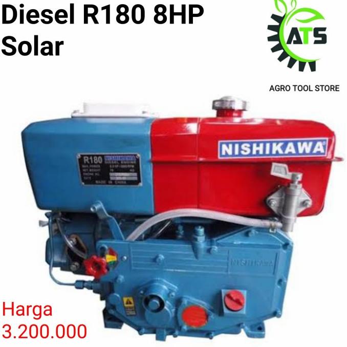 Jual Mesin Diesel Solar R180 8HP 8PK Nishikawa Penggerak Molen Selep Padi | Shopee Indonesia