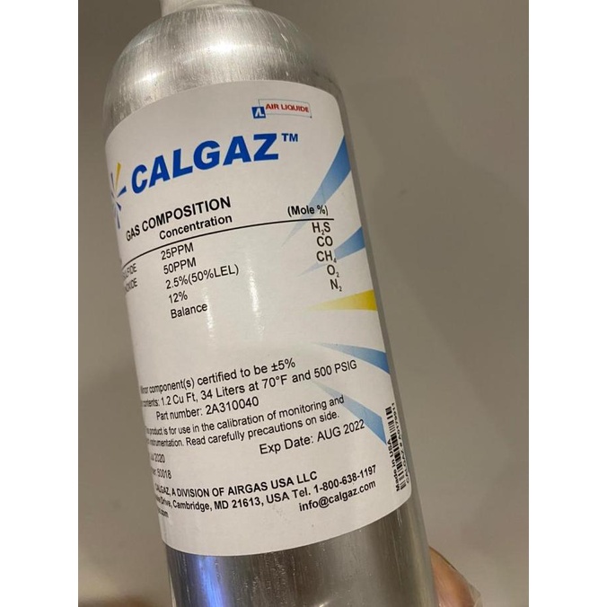 Jual SPAN GAS UNTUK KALIBRASI GAS DETECTOR MIX GAS H2S,CO,LEL,O2 (34 ...