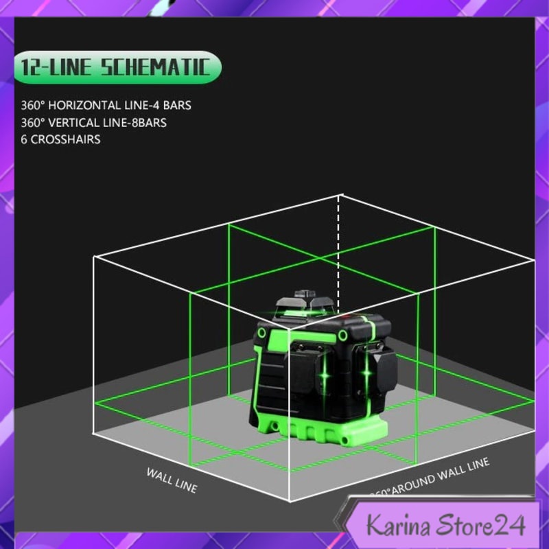 Jual ALAT UKUR PRESISI DENGAN LA5ER LEVEL GREEN BEAM 12 LINES SELF ...