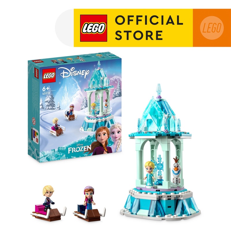 Jual LEGO Disney 43218 Anna and Elsa’s Magical Merry-Go-Round Building ...