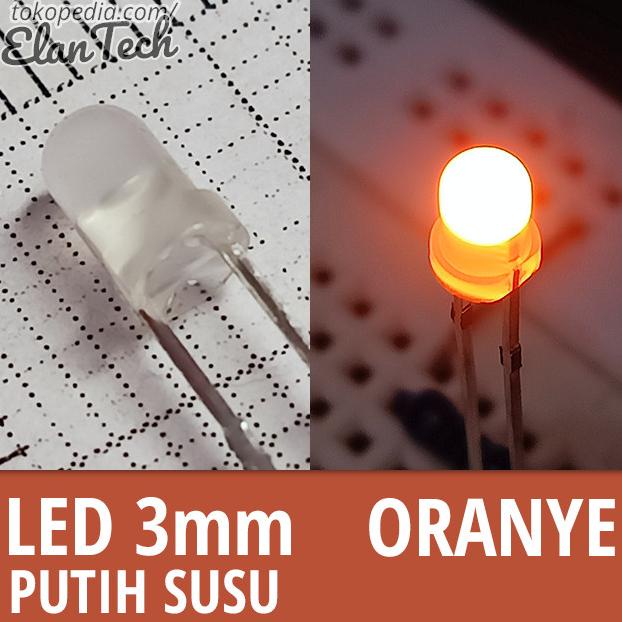 Jual LED 3mm Putih Susu nyala Oranye - Lampu 3 mm Orange Butek Elan73c ...