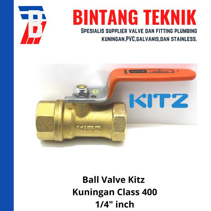 Jual Ball Valve / Stop Keran Kitz Kuningan 1/4 Inch Class 400 Wog | Shopee Indonesia