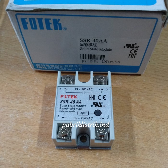 Jual Solid state relay SSR 40AA 40 AA SSR40AA Fotek original Taiwan | Shopee Indonesia
