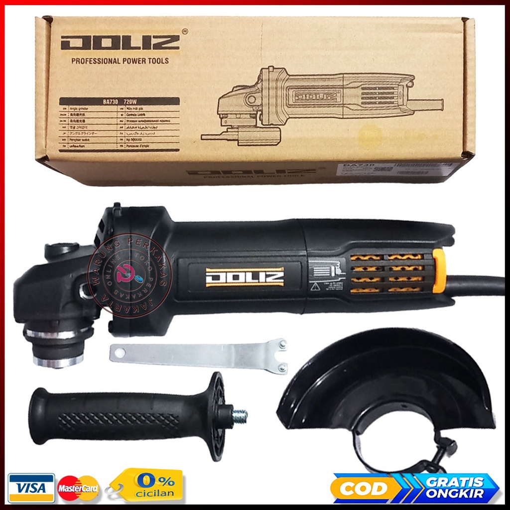 Jual DOLIZ Angle Grinder 4" BA730 Black Edition | Mesin Gerinda Tangan ...