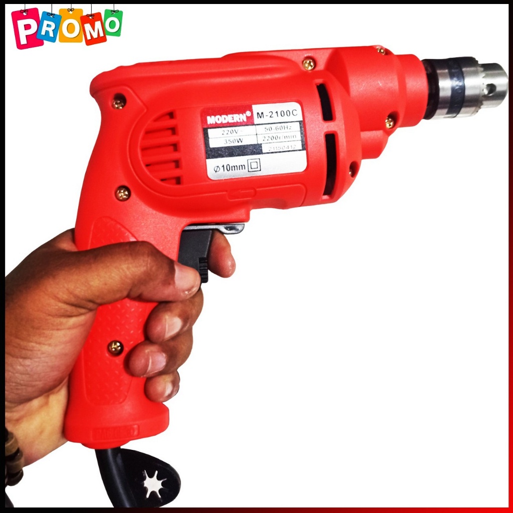 Jual Modern Electrik Drill M2100C Mesin Bor Tangan Listrik 10mm Bisa ...