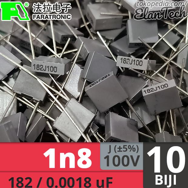 Jual Kapasitor MKM 1.8nF 1n8 / 182 / 100V J 10 pcs Capacitor Pack ...