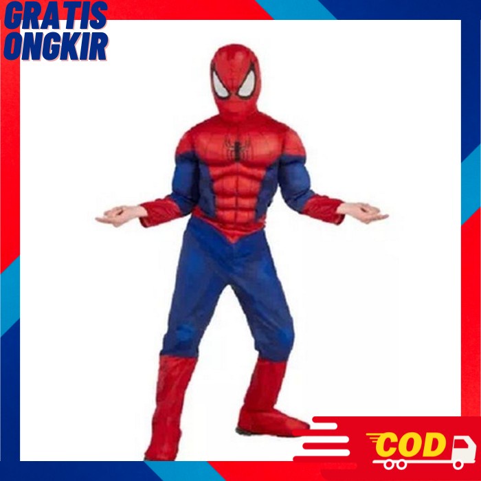 Jual Stlan Anak Laki2 Baju Spiderman Bsju Costum Superhero Set Karakter ...