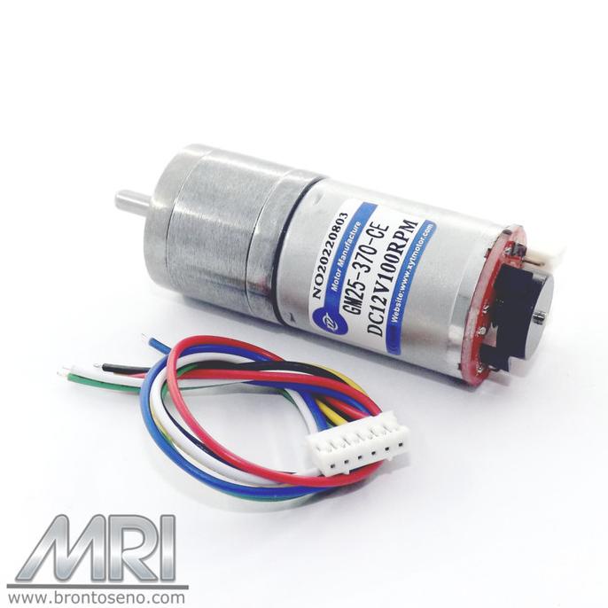 Jual DC Motor 25GA370 12V 100Rpm With Encoder 7ppe | Shopee Indonesia