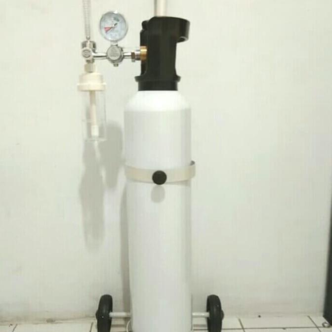 Jual Tabung Oxigen 1M3/ Tabung Oksigen 1M3 Set(Tabung+Troli+Regulator ...
