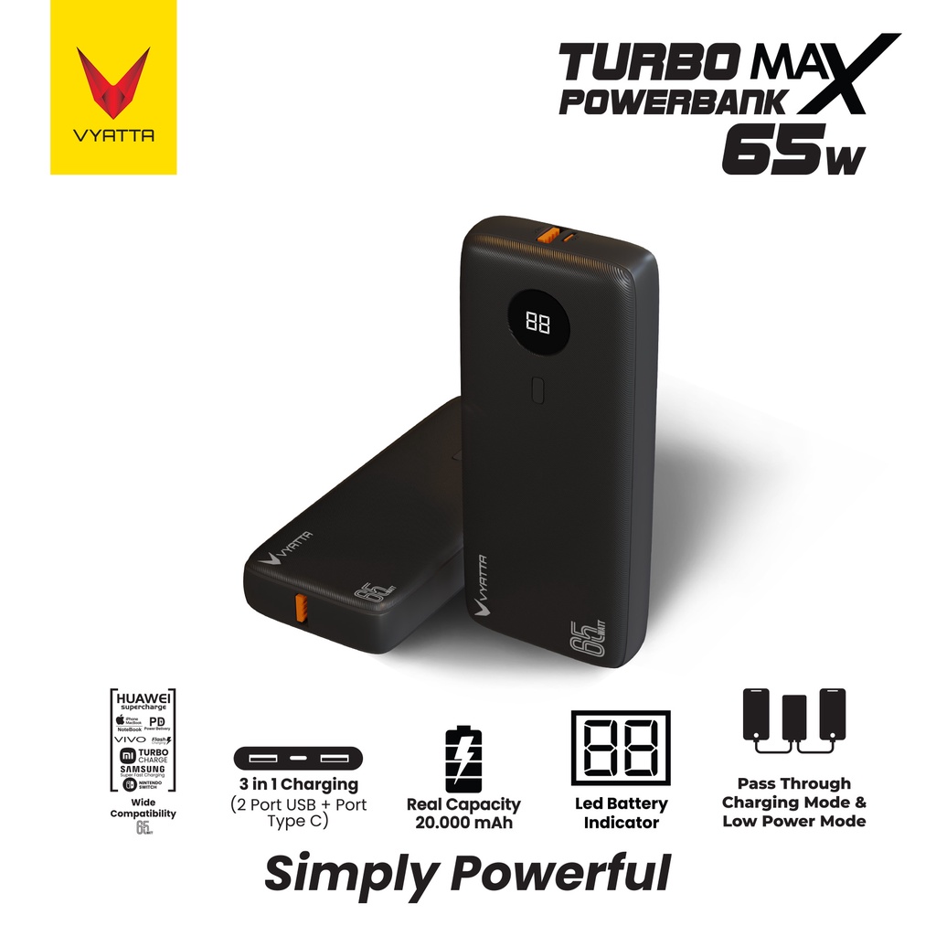 Jual VYATTA TURBO MAX 65W POWERBANK POWER BANK IPHONE IPAD MACBOOK ...