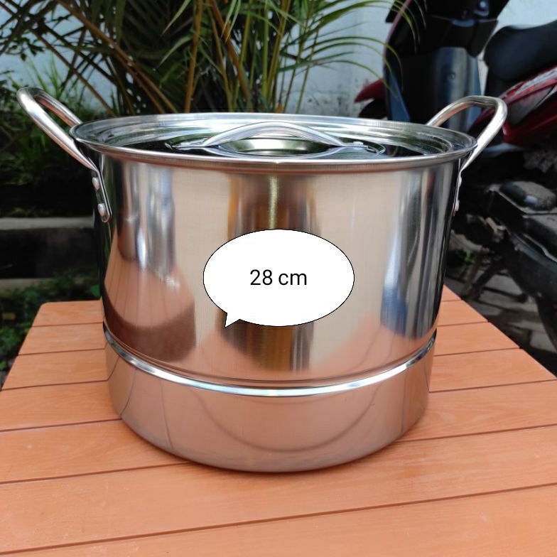 Jual Bagus Dipakai.. panci + saringan / langseng / dandang setenlis 06V ...