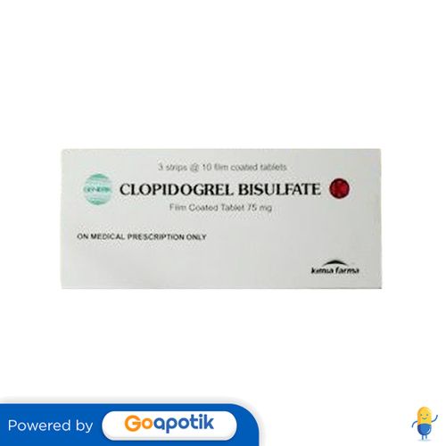 Jual CLOPIDOGREL KIMIA FARMA 75 MG BOX 30 TABLET | Shopee Indonesia
