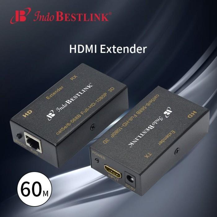 Jual Hdmi extender 60m cat 5 / 5e / 6 - Converter hdmi to lan 60 meter ...