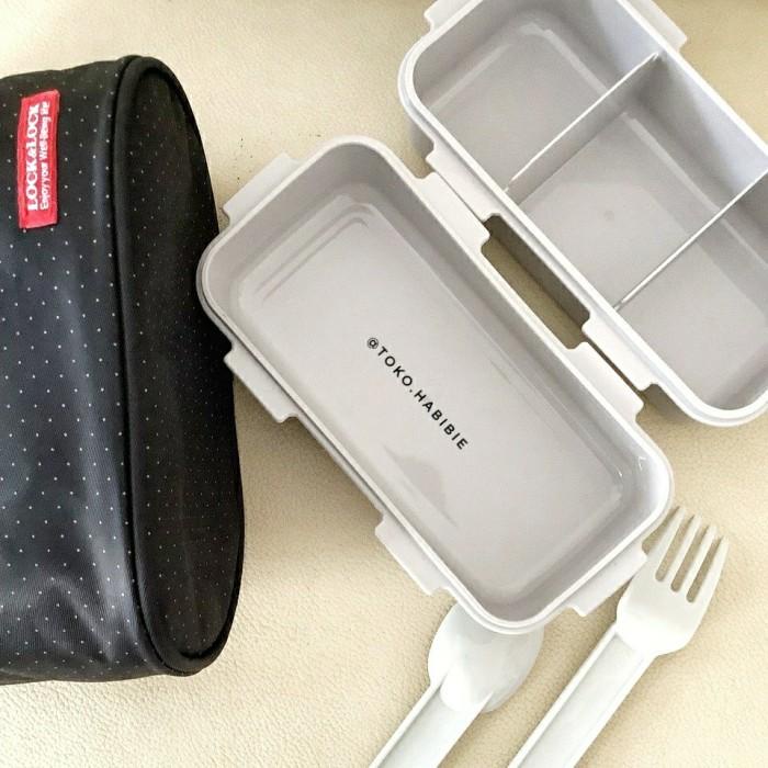 Jual Lock N Lock Lunch Box 2P Set Bag & Spoon, Fork Set Black (Hpl752Db ...