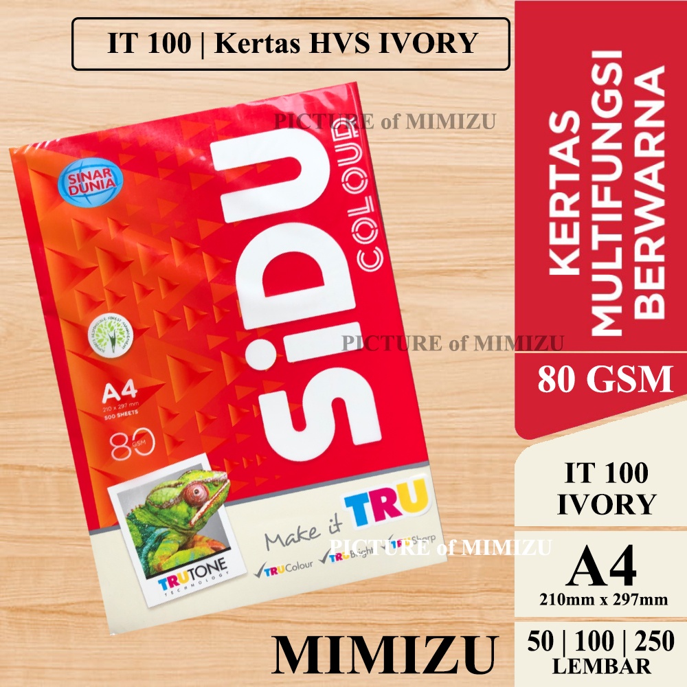 Jual SIDU Kertas HVS A4 80 Gsm WARNA IT100 IVORY (Putih Gading) | Shopee Indonesia