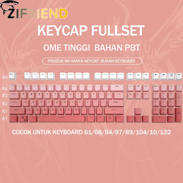 Jual Ready Zifriend 132Pcs/Set Keycaps High Ome Pbt Material Pink Blue ...