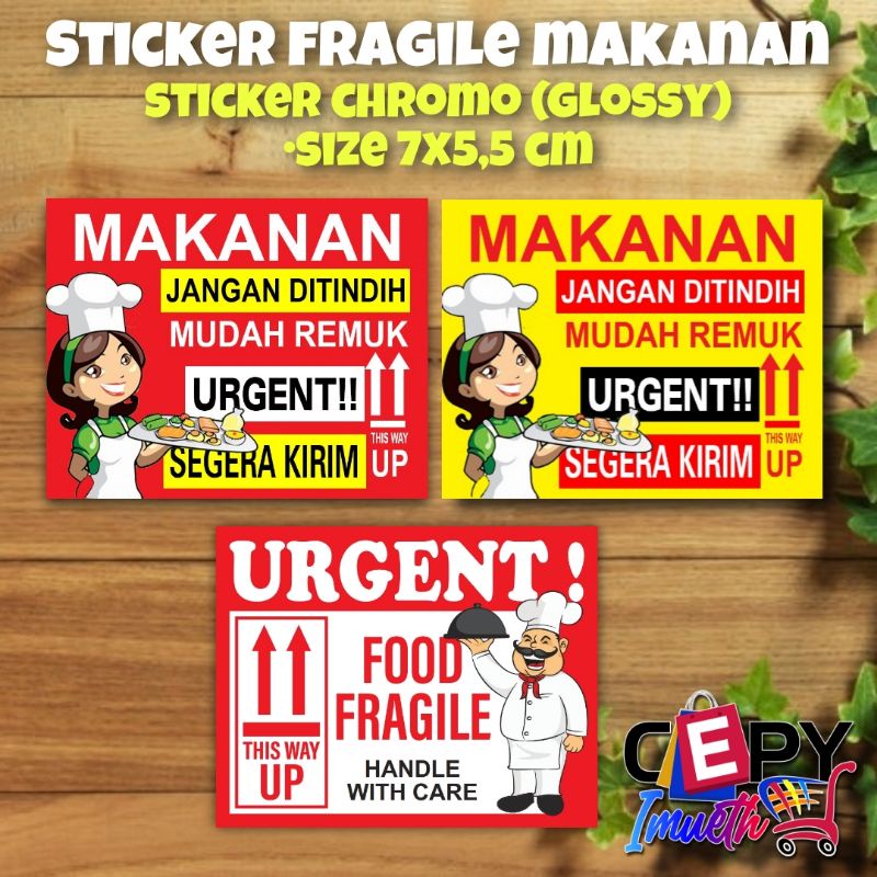 Jual (100 PCS) STIKER FRAGILE MAKANAN/STIKER LABEL PENGIRIMAN OLSHOP ...