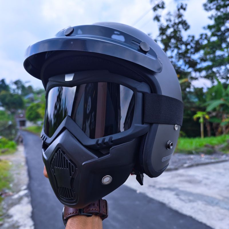 Jual HELM BOGO KAIROS GOGLE MASK+TOPI PAKET GANTENG | Shopee Indonesia