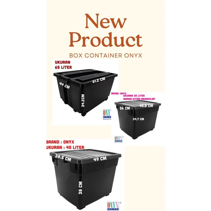 Jual Box Container Hitam Onyx 65 Liter Box Onyx 45 Liter Container Box ...