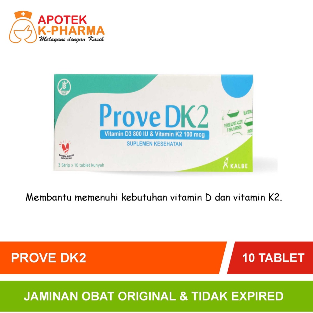 Jual Prove DK2 Isi 10 Tablet Vitamin D3 800 IU & Vitamin K2 100mcg Obat ...