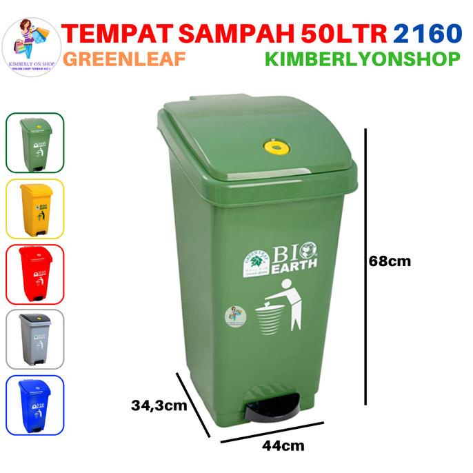 Jual Tong sampah BIO injak 50 liter green leaf 2160 | Shopee Indonesia