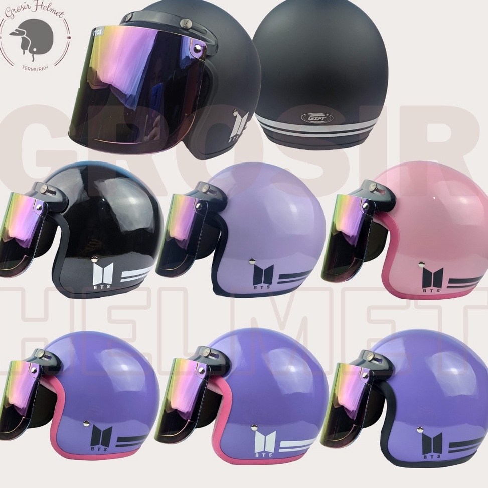 Jual Rekomendasi| Helm Bogo Retro Dewasa Cewek Cowok Full Leher Motor ...
