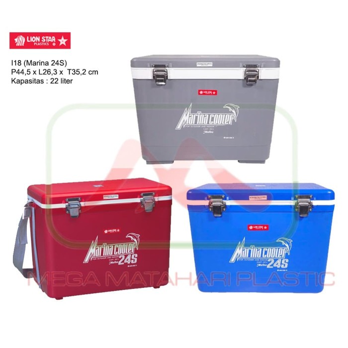 Jual Best Seller Marina Cool Box / Cooler Box 24 S Lionstar (22 Ltr ...