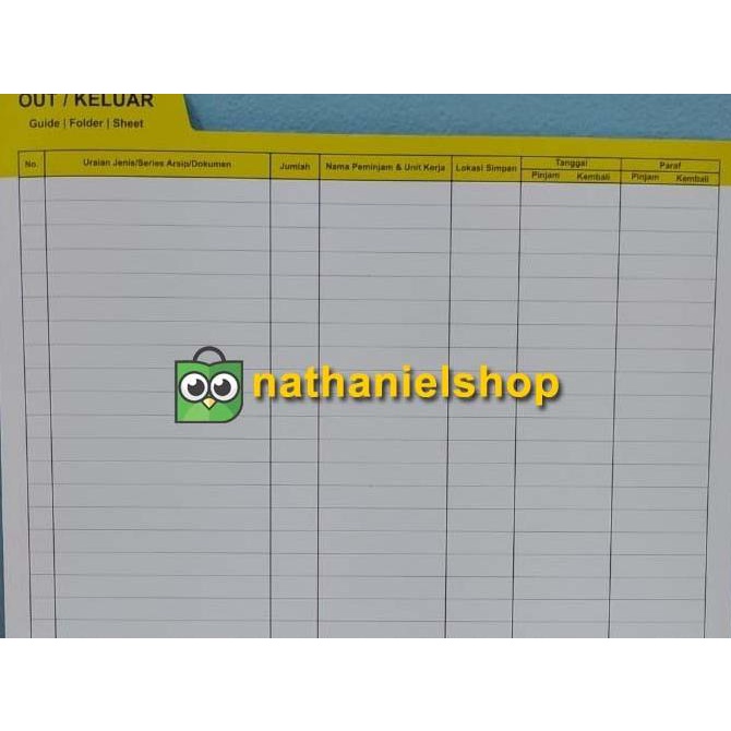 Jual Out Indikator (Out Guide/Out Sheet) Arsip/Dokumen Isi 15 Lembar ...