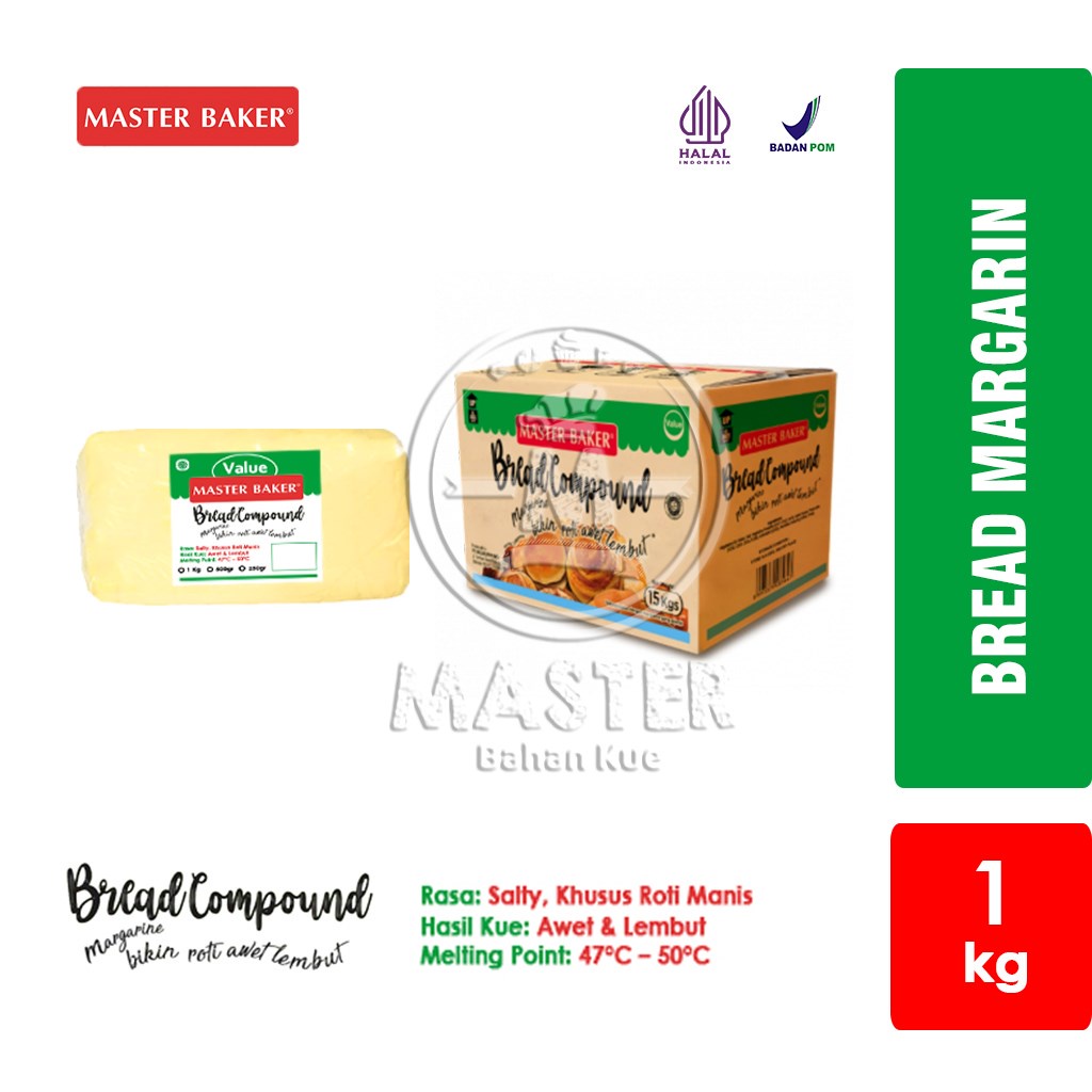 Jual Margarin Roti Manis Bread Compound Margarine Value Master Baker [1 ...