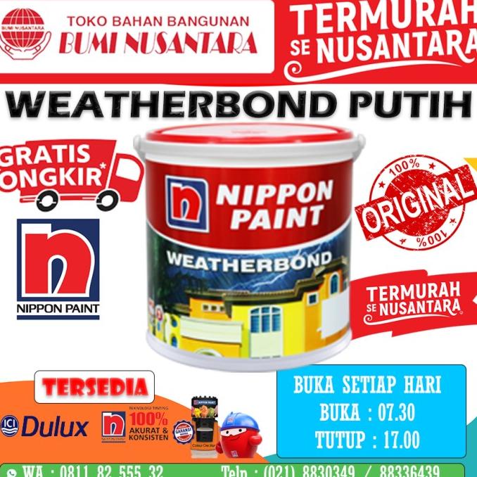 Jual NIPPON WEATHERBOND PUTIH 2,5L CAT EXTERIOR WEATHERBOND 2,5L WHITE ...