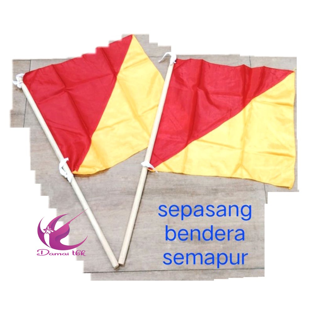 Jual Sepasang(2 bendera + 2 tongkat) bendera semapur smaphore bendera ...