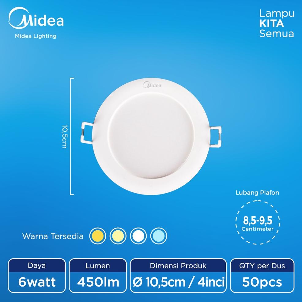 Jual Diskon Midea Lighting Lampu Downlight Panel Led 6 Watt Kuning ...