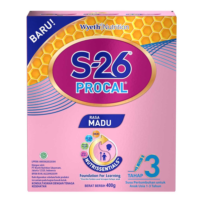 Jual S-26 Procal 3 Susu Pertumbuhan Anak 1-3 Tahun Madu 400 g | Shopee ...