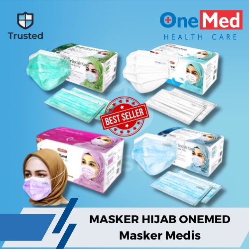 Jual Masker Hijab Onemed Masker Medis Hijab 3Ply Isi 50 Pcs | Shopee ...