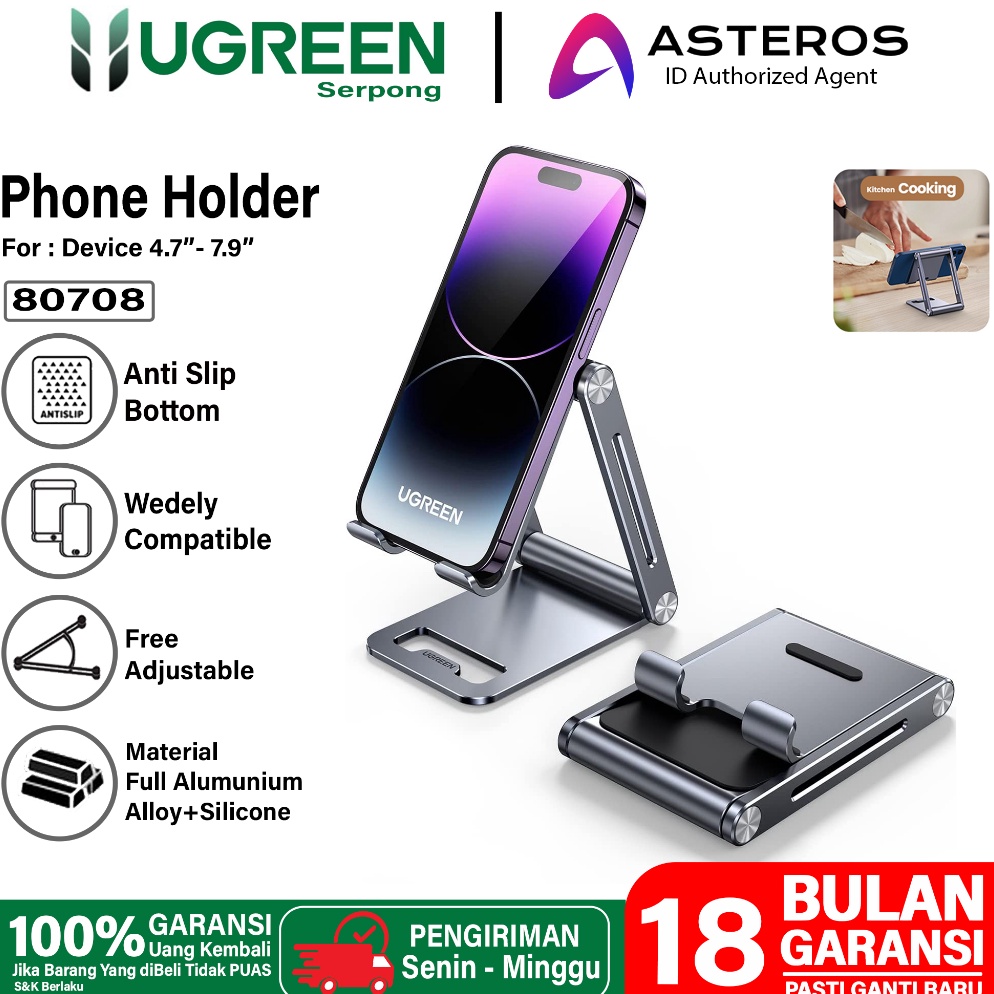 Jual Laris UGREEN Phone Stand Alumunium Desk Holder Dudukan HP Tablet ...